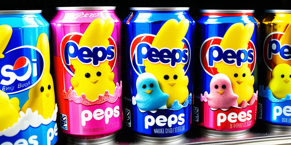 Colorful Limited Edition Peeps Flavored Pepsi Cans Displayed in Vending ...