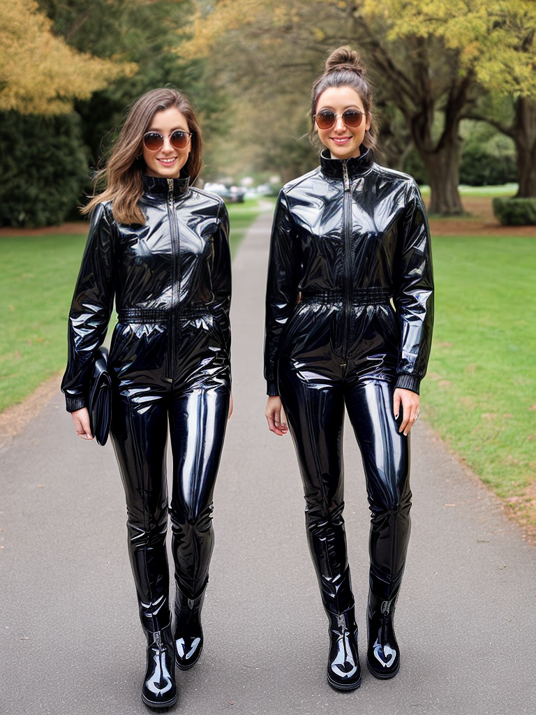 Olivia in pvc puffer romper waistband corse and boots