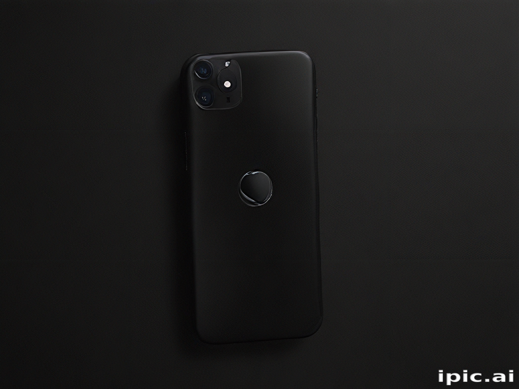 Stylish Black Smartphone Displayed on a Dark Background with Minimalist ...