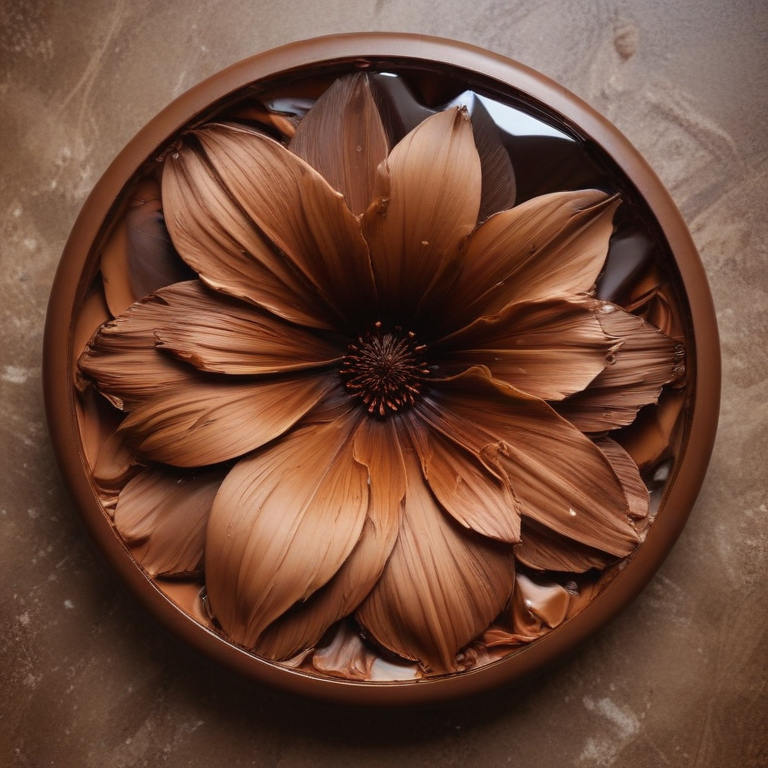A Beautifully Crafted Chocolate Flower Arrangement on a Rustic Background