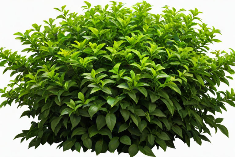 A Lush Green Shrub Surrounded by Vibrant Landscaping in a Sunny Garden.
