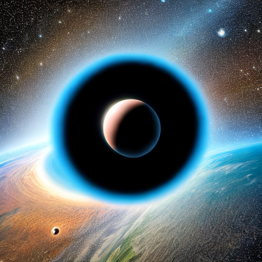 The earth being swallowed by a black hole