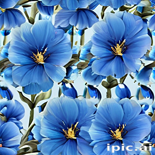 A Vibrant Display of Beautiful Blue Flowers in Full Bloom Together.
