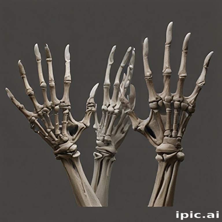 Detailed Representation of Human Skeletal Hands in Various Positions ...