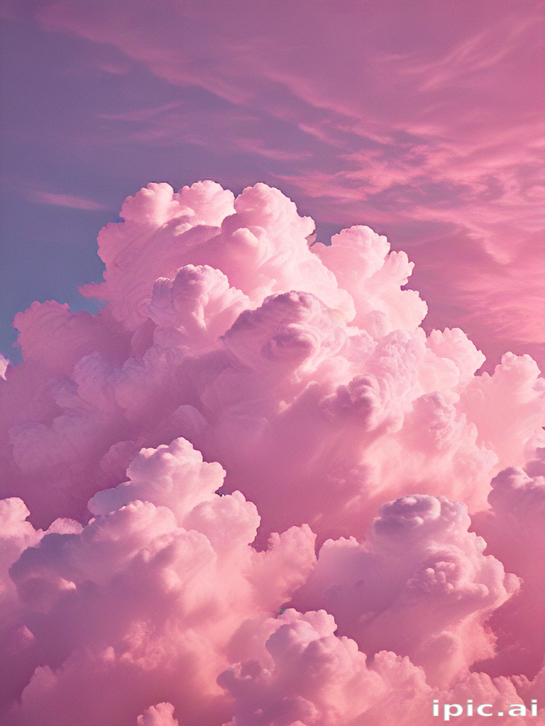 A Beautiful Display of Pink Clouds Against a Serene Sky at Dusk.
