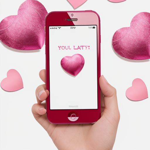 Colorful Heart-Themed Phone Display with Playful Message and ...