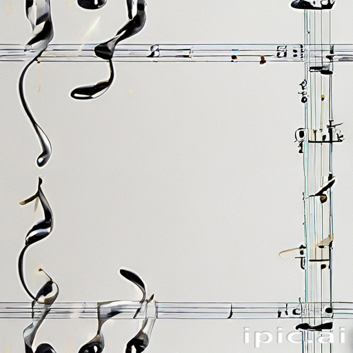 Flowing Musical Notes Create Abstract Patterns on a Blank Sheet