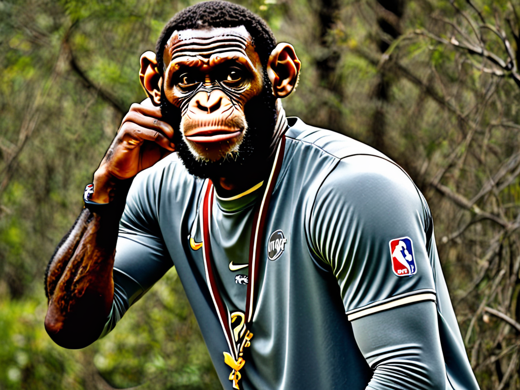 lebron james as a monkey