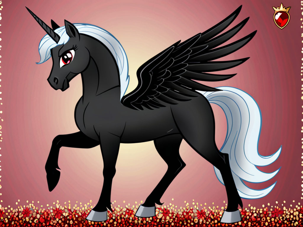mlp g4 style mare dark alicorn, princess, crown, white markings on face ...