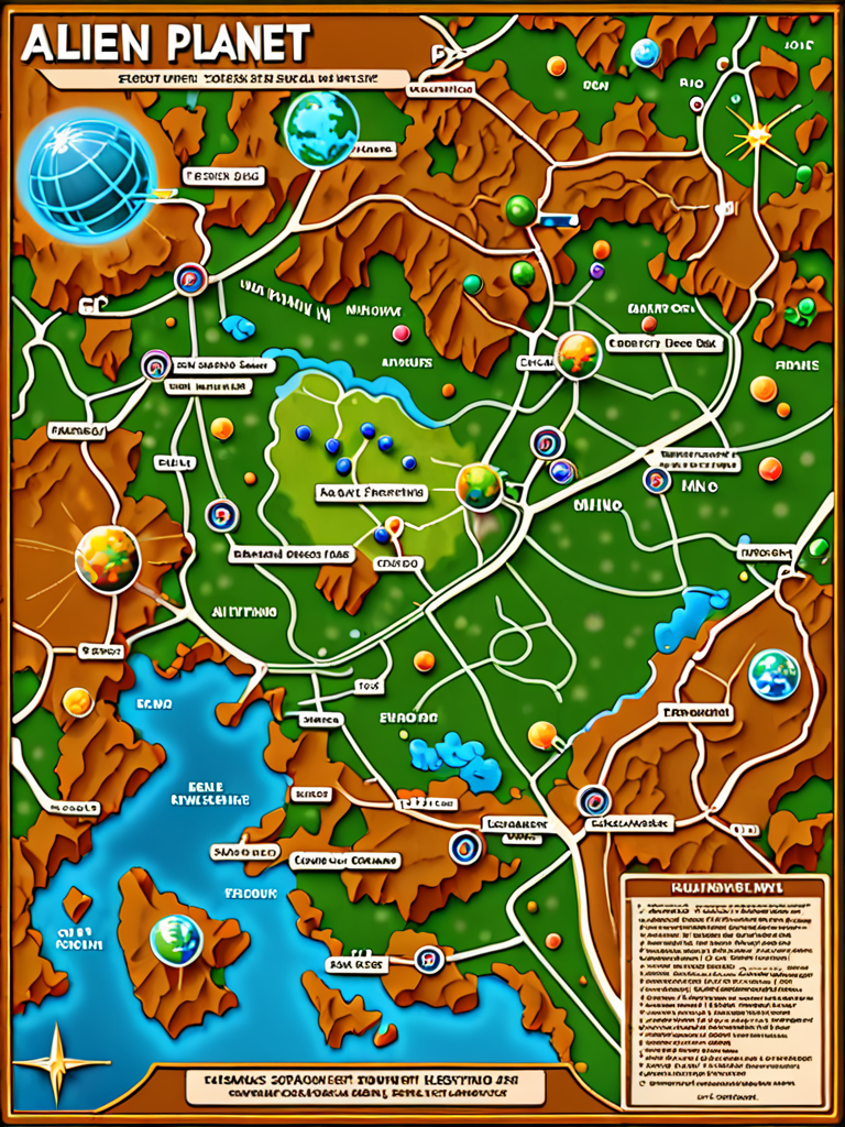 map of alien planet