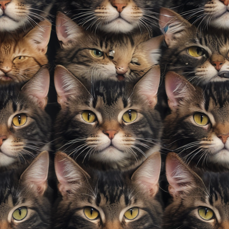 Adorable Collage of Cats Displaying Various Expressions and Personalities