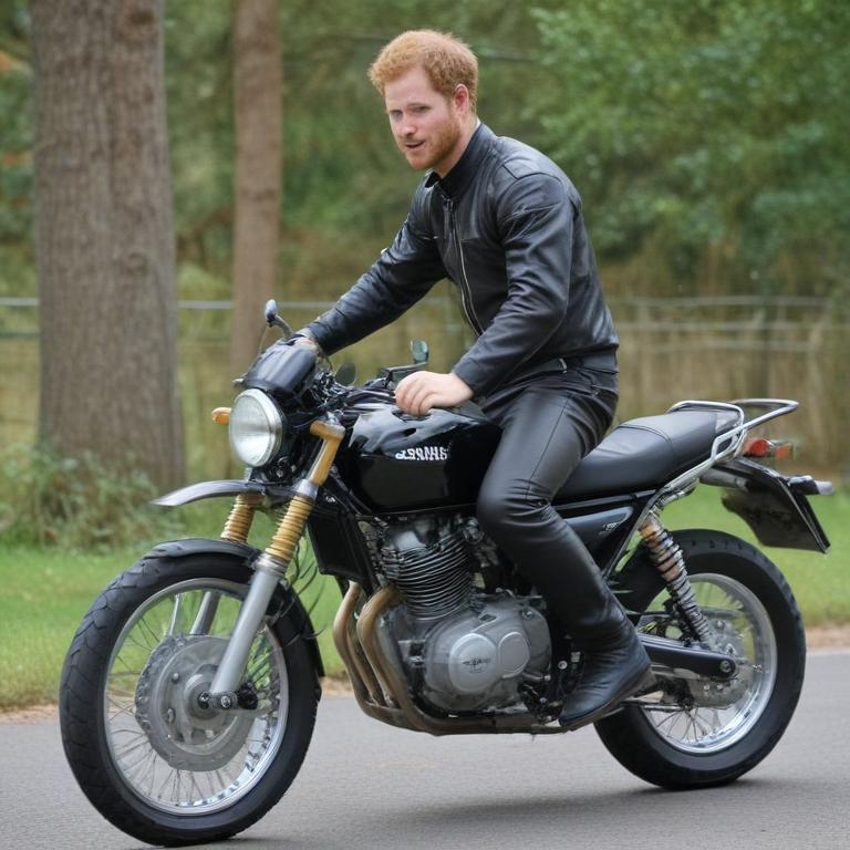 prince harry in motorcycle leather suit