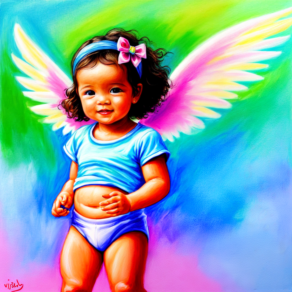 Super cute angel baby (Super high-energy copy-right free vivid Pastel art)