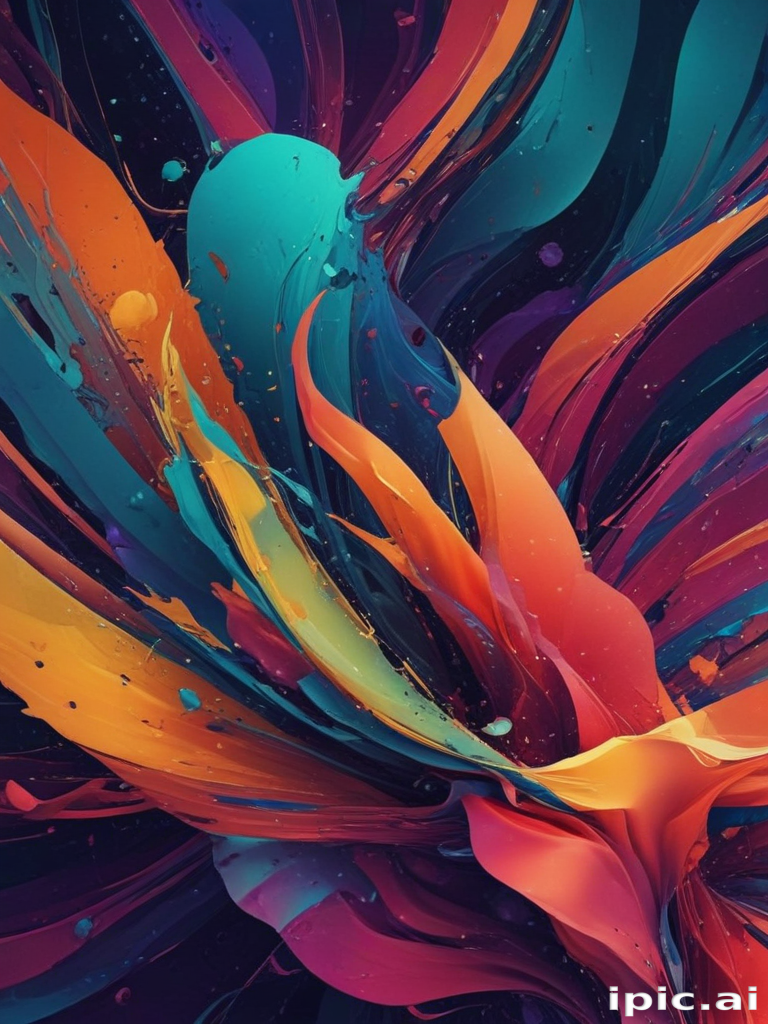 Vibrant Swirls of Colorful Abstract Art Creating Dynamic Visual Energy