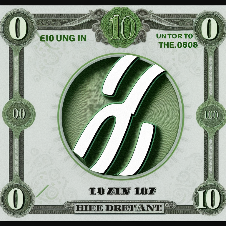 Creative Design of a Ten Currency Note Featuring Unique Symbol and Colors