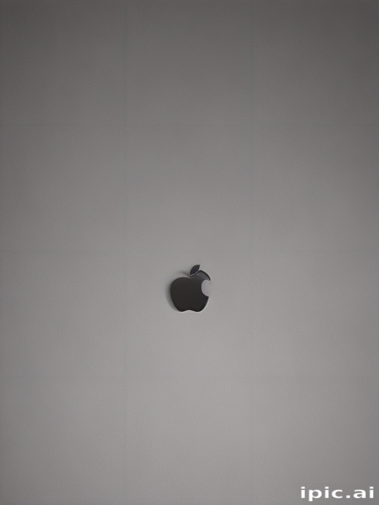 Minimalist Apple Logo Against a Subtle Gray Background in Modern Design