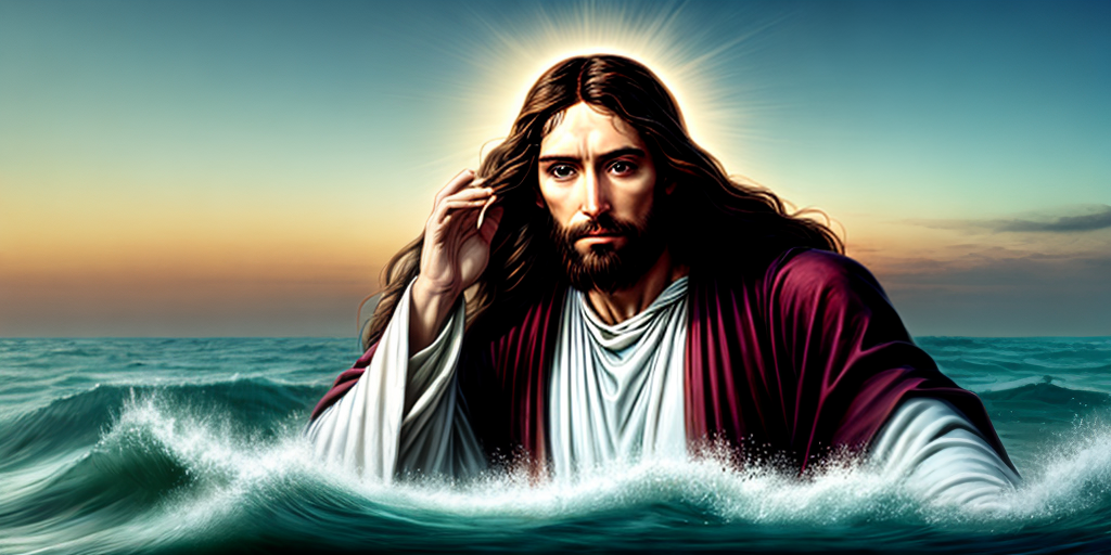 Jesus calming the ocean