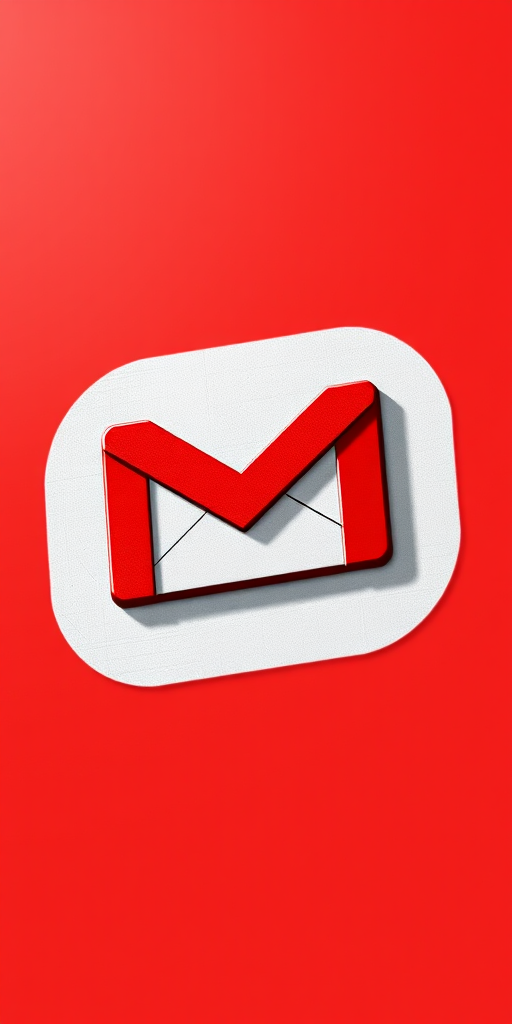 Gmail Logo on a Bold Red Background Representing Digital Communication ...