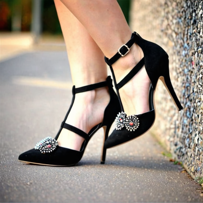 Pieds dans Escarpins hauts talons aiguilles cuir noir