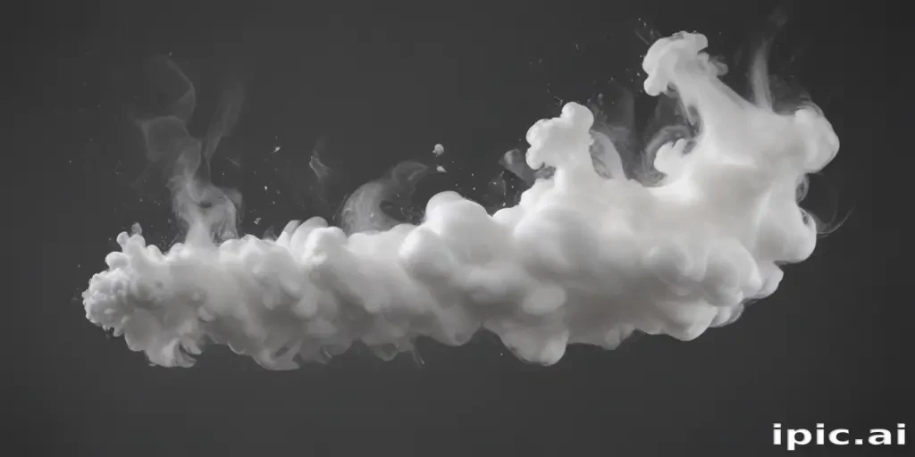 Beautifully Swirling White Smoke Forming an Abstract, Ethereal Cloud in Air
