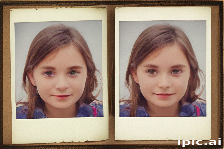 Comparison of Two Portraits Featuring a Young Girl with Brown Hair