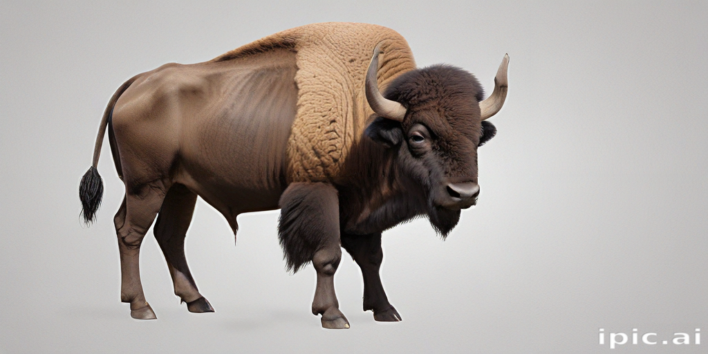 A Unique and Creative Representation of a Buffalo with a Woolly Coat.