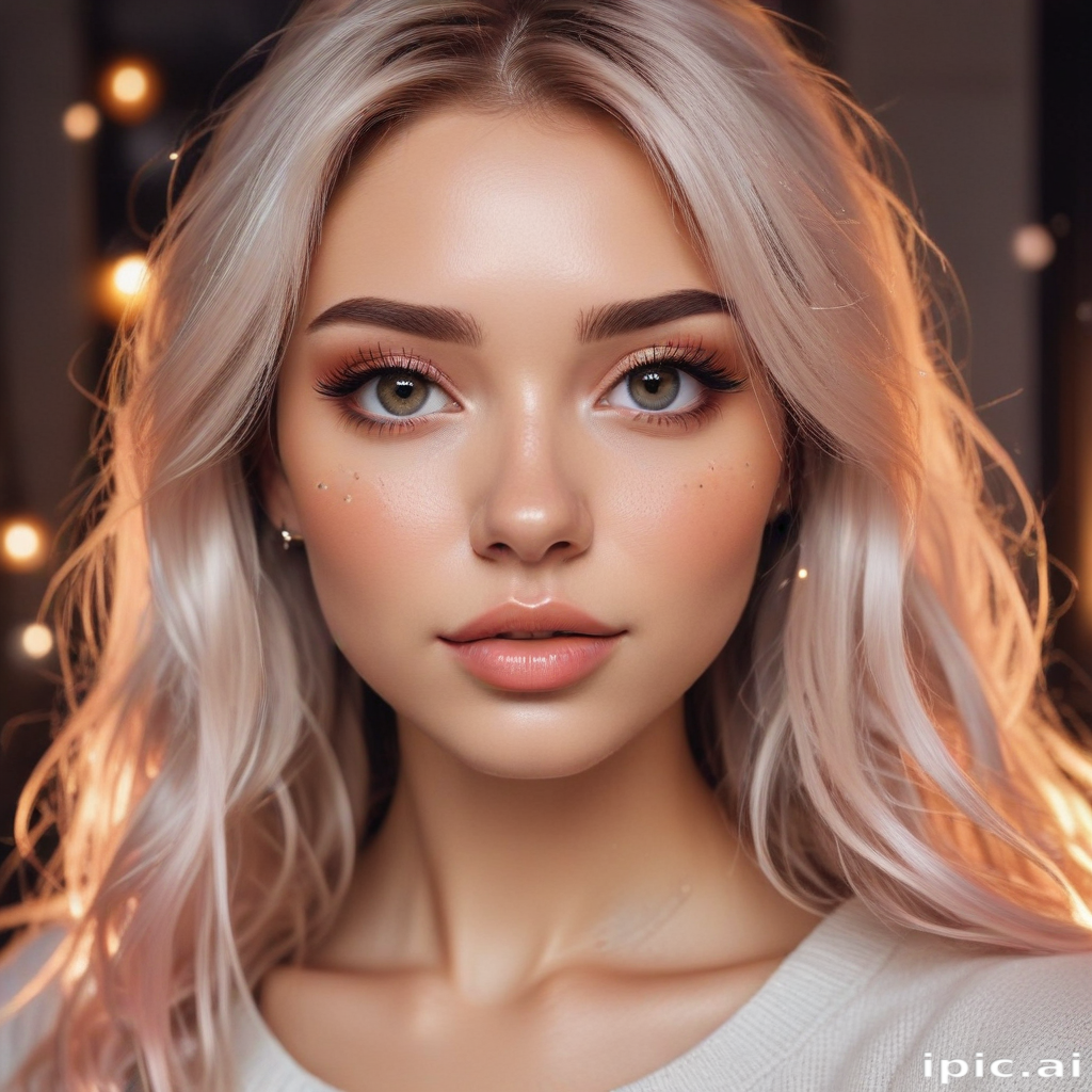 Captivating Portrait of a Young Woman with Radiant Skin and Soft Features