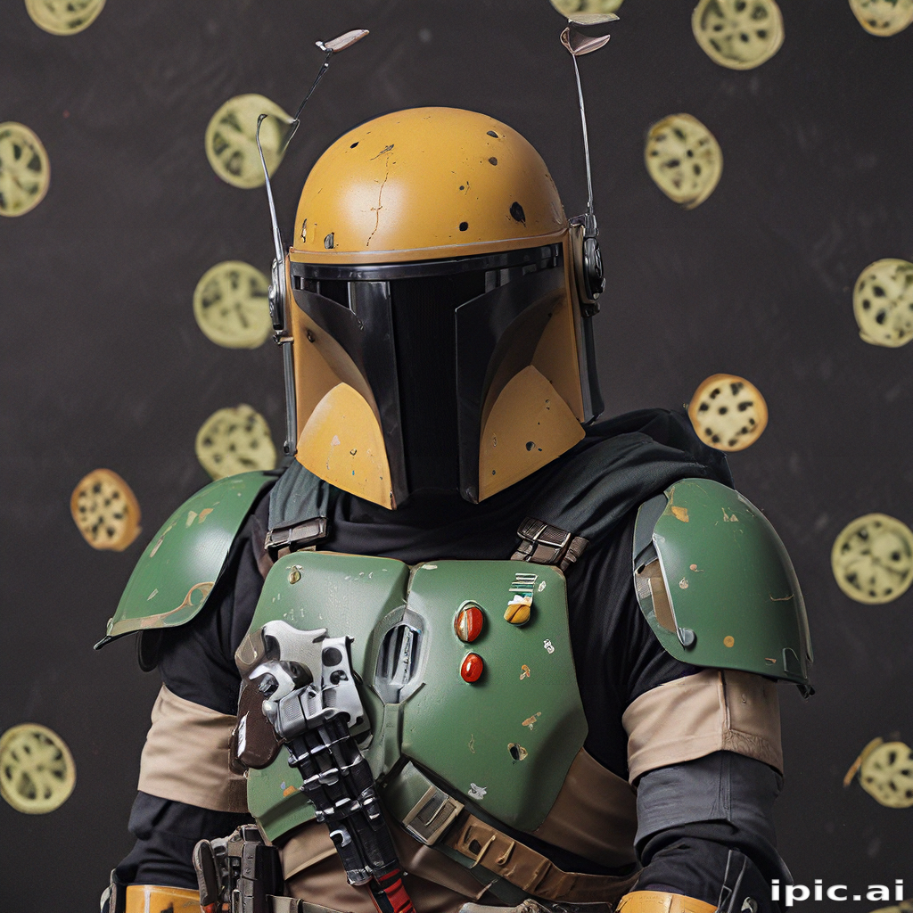 Imposing Character in Detailed Bounty Hunter Armor Against Artistic ...