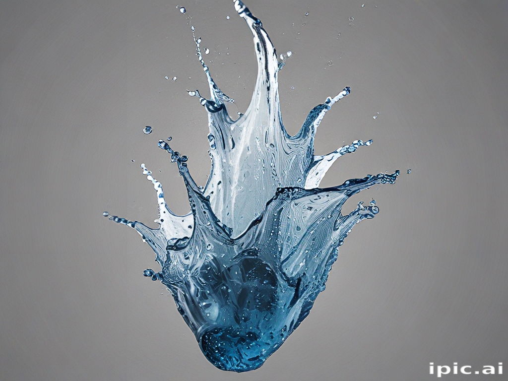 Dynamic Water Splash Captured in Mid-Air with Vibrant Blue Tones