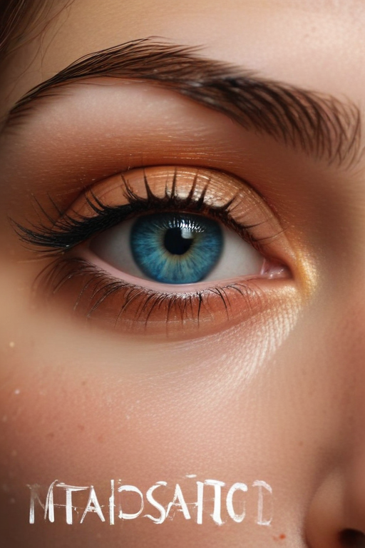 Close-Up of a Striking Blue Eye with Flawless Makeup and Skin