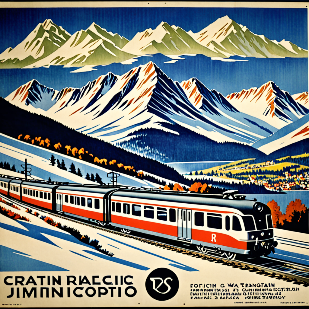 art deco streamline railway corporation poster rhein train with ...