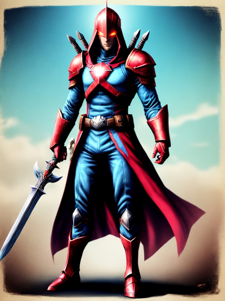 Templar, Anime, Man, full body, Sword in right hand, Shield in left hand
