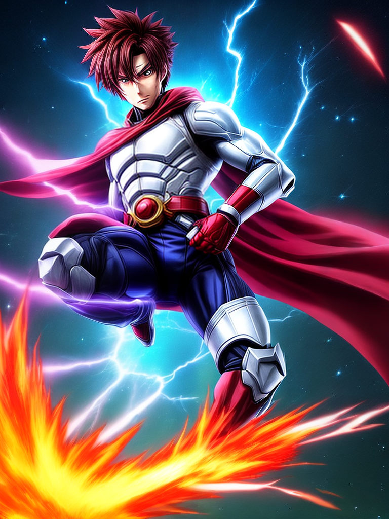 Male anime character,Anime HD,4k, master piece, emanating a red aura ...