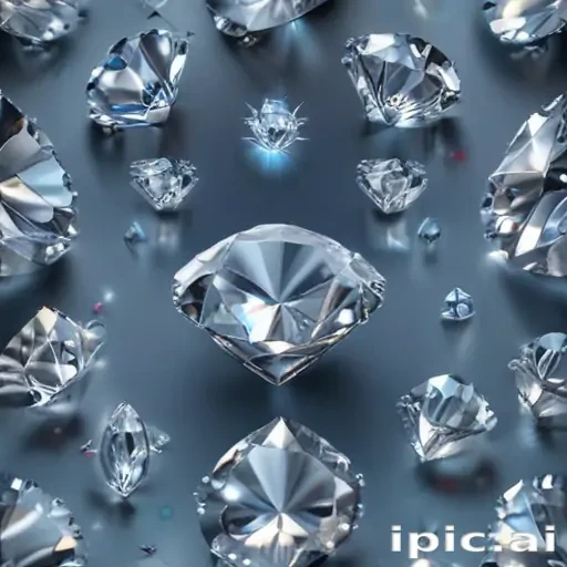 Sparkling Diamonds of Various Sizes Glimmering on a Soft Blue Background