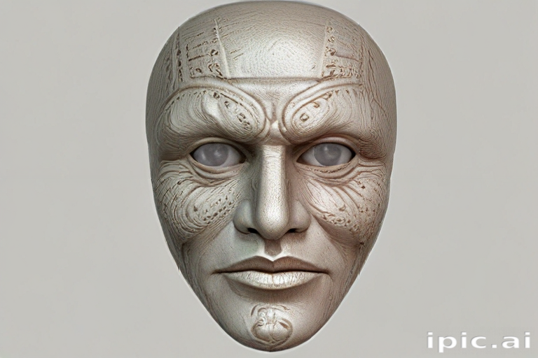 Intricate Facial Sculpture with Unique Textures and Expression in ...