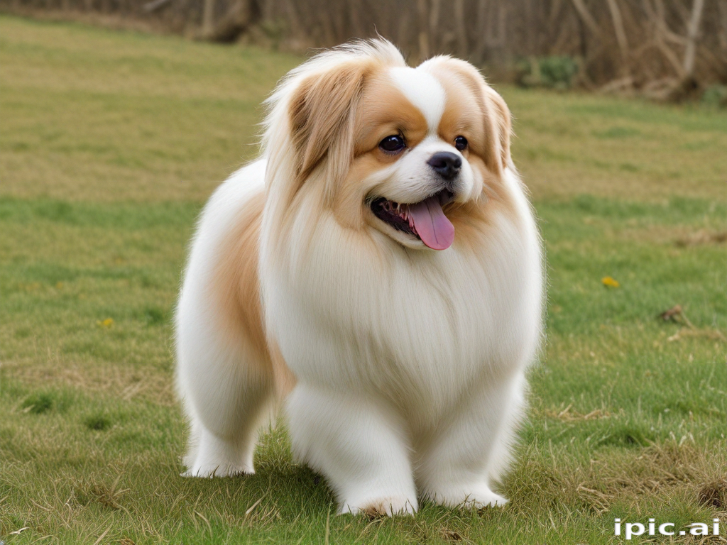 A Charming Fluffy Dog Enjoying a Beautiful Day in the Park.