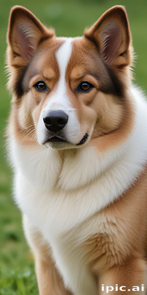 A Beautiful Dog with Fluffy Fur and Expressive Eyes in Nature.