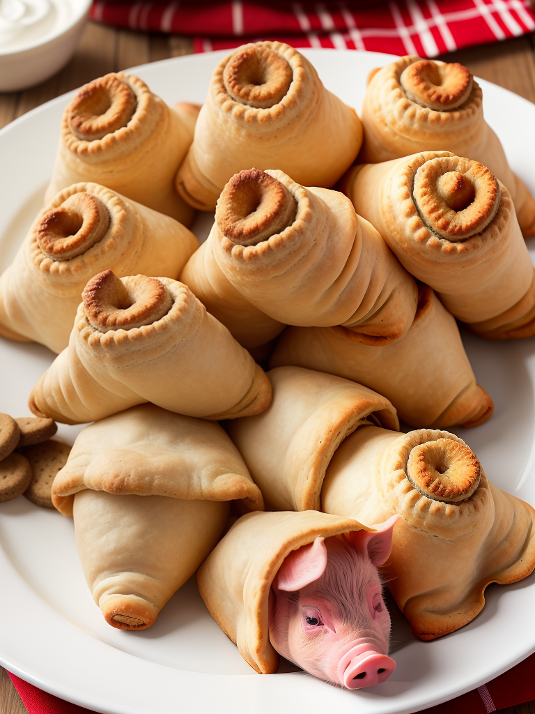 Deliciously Baked Pastries Wrapped Around a Playful Piglet Surprise Inside