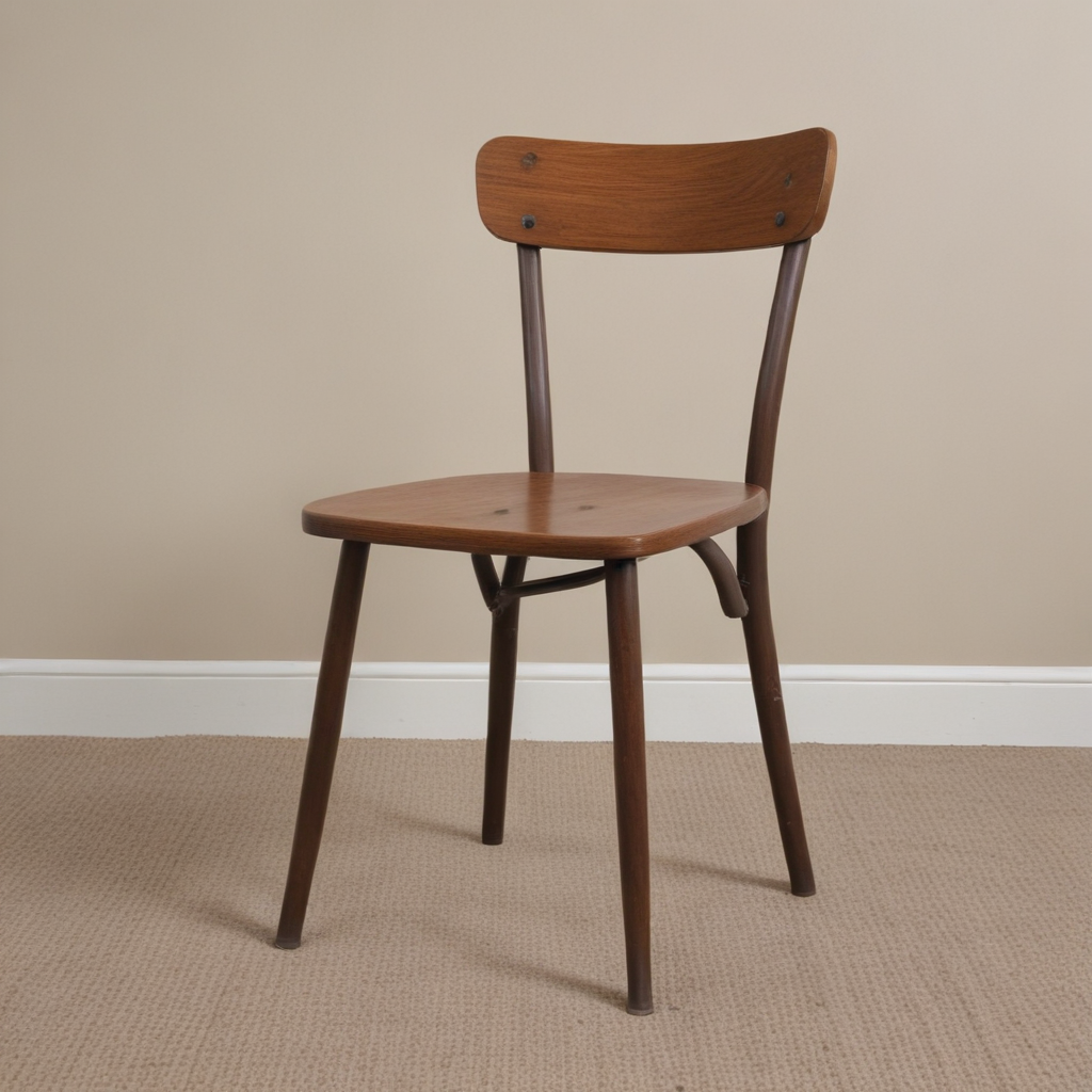 Chair missing exactly one leg but still standing