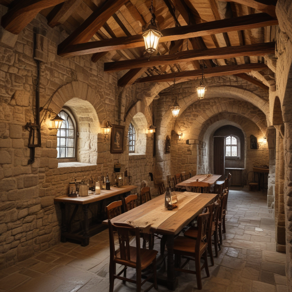 Medieval stone tavern