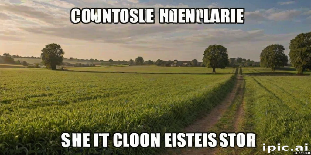 Serene Landscape with Lush Fields and a Peaceful Country Road