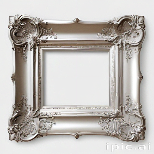 Elegant Ornate Silver Frame with Intricate Floral Designs and Patterns