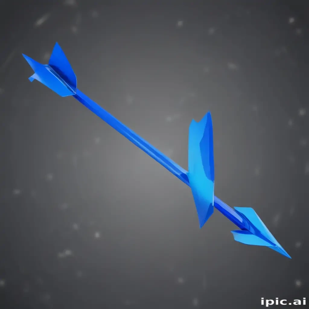Vibrant Blue Arrow Design with Unique Dual-Tipped Features Against Dark ...