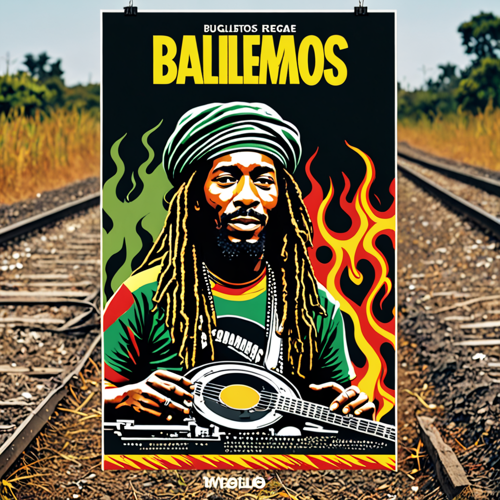 burned ground reggae ska aesthetic poster "BAILEMOS"