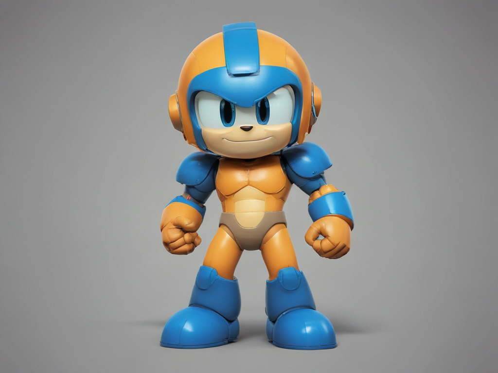 Garfield face on Megaman body with Megaman helmet. full body image ...