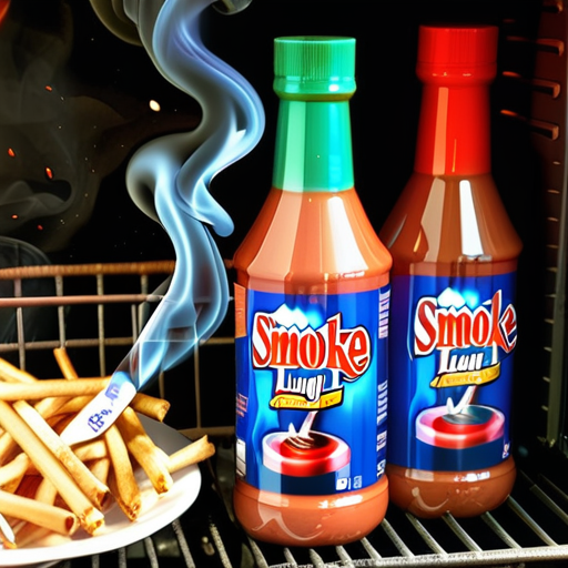 Delicious Barbecue Sauce Bottles with Smoky Flavor Next to French Fries