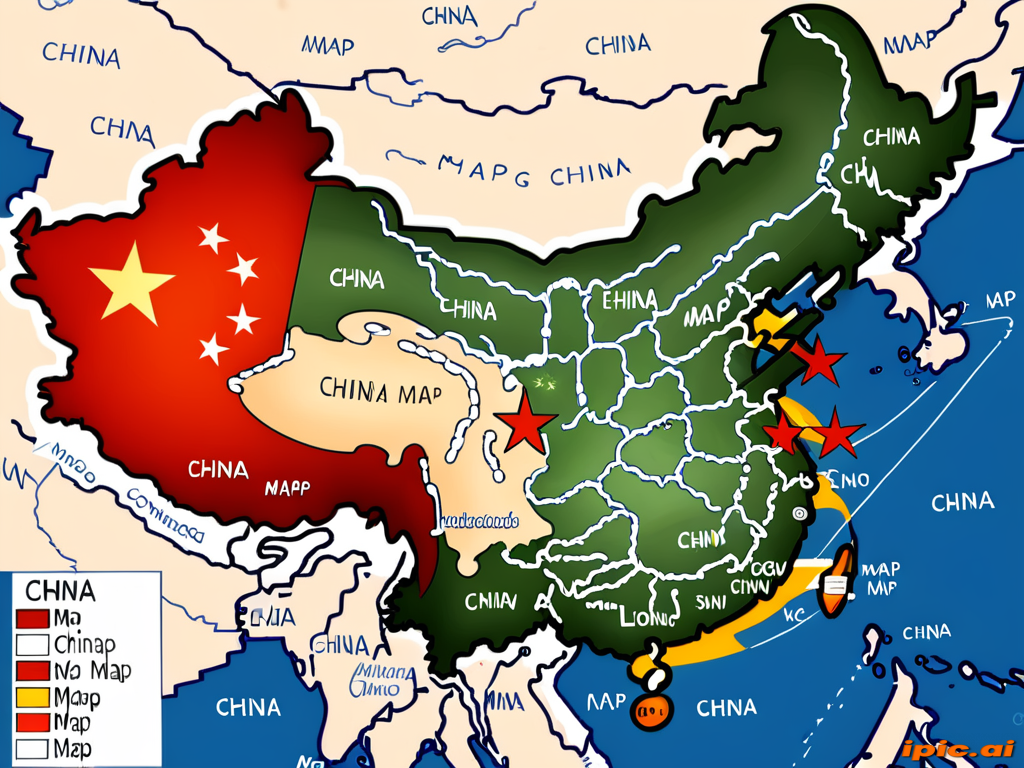 Illustrative Map Highlighting China's Regions, Borders, and Key Cities ...