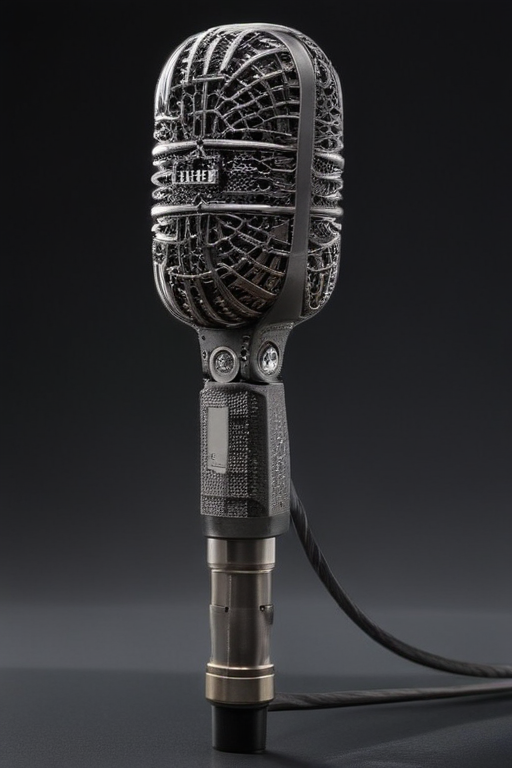 Vintage Microphone Design Featuring Intricate Details and Classic ...