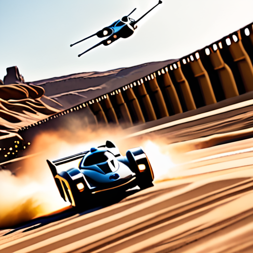 Star wars pod racing with obi wan perspective