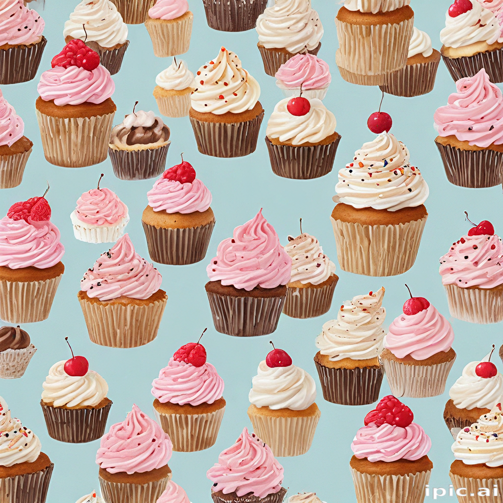 A Colorful Array of Delicious Cupcakes with Frosting and Toppings Galore